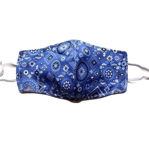 Accessories | Blue Bandana Print Face Mask For Men | Poshmark